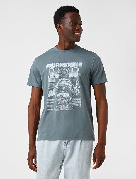 Koton Erkek Meditasyon Baskılı Tişört