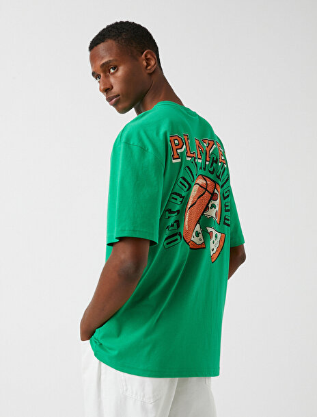 Koton Erkek Arkası Baskılı Oversize Tişört