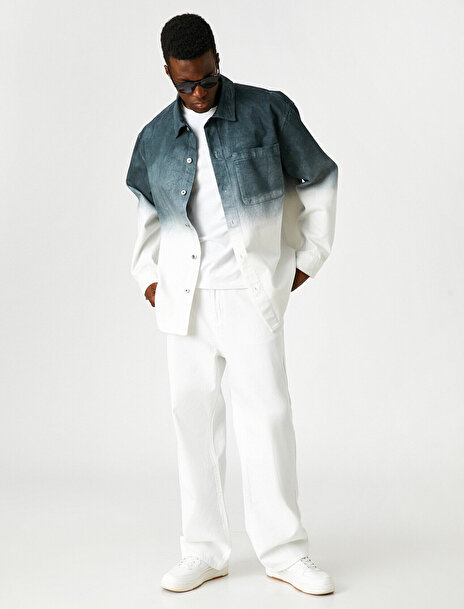 Koton Erkek Degrade Gabardin Gömlek Ceket