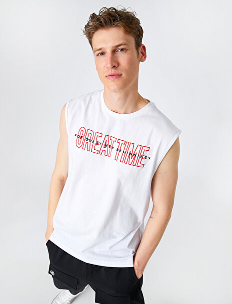 Koton Erkek Sıfır Kol Baskılı Atlet Koton Erkek Sıfır Kol Baskılı Atlet