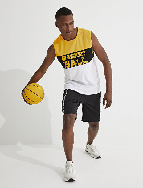 Koton Erkek Basketbol Baskılı Kolsuz Spor Tişört Koton Erkek Basketbol Baskılı Kolsuz Spor Tişört