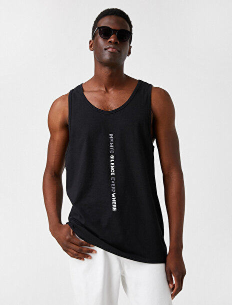 Koton Erkek Baskılı Atlet Yuvarlak Yaka