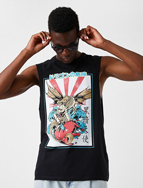 Koton Erkek Ejderha Baskılı Atlet