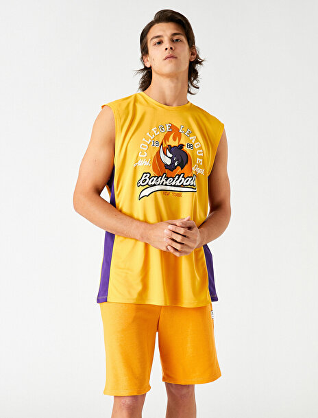 Koton Erkek Basketbol Gergedan Baskılı Atlet