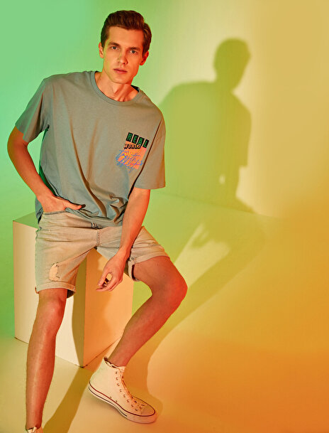 Koton Erkek Eskitilmiş Kot Şort