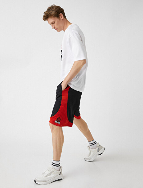 Koton Erkek Spor Şort Baskılı Beli Bağlamalı