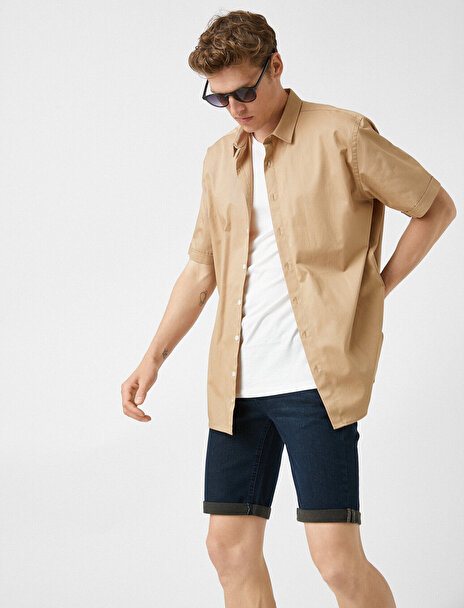 Koton Erkek Katlı Paça Kot Şort