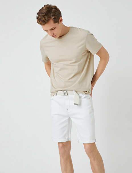 Koton Erkek Katlı Paça Kot Şort