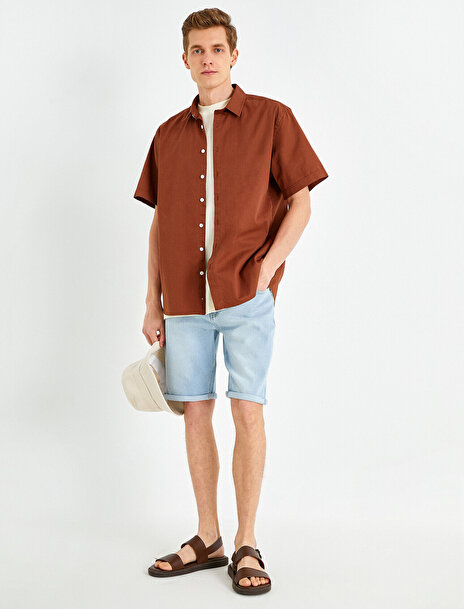 Koton Erkek Katlamalı Paça Kot Şort