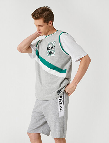 Koton Erkek Slim Fit Panelli Şort