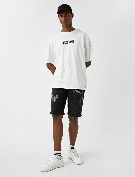 Koton Erkek Havlu Kumaş Baskılı Kot Şort