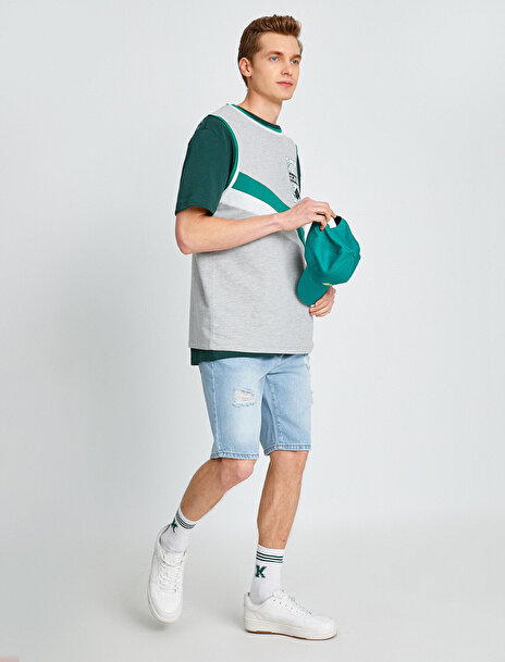 Koton Erkek Eskitilmiş Kot Şort