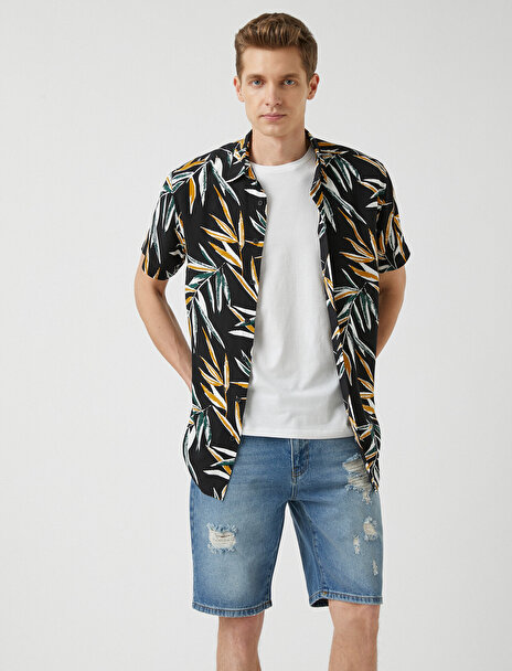 Koton Erkek Eskitilmiş Kot Şort