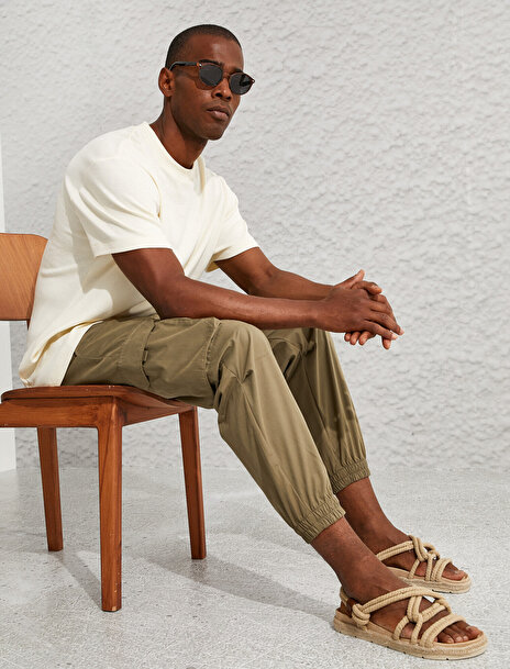 Koton Erkek Keten Karışım Jogger Kargo Pantolon