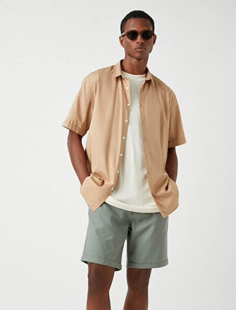 Koton Erkek Keten Karışım Chino Şort