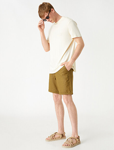 Koton Erkek Keten Karışım Chino Şort