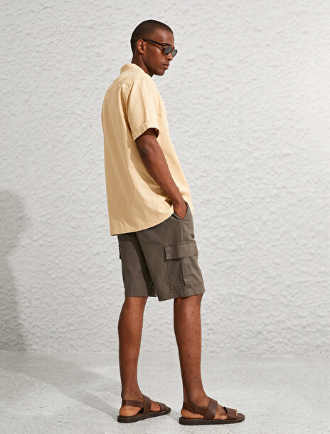 Koton Erkek Keten Karışım Kargo Chino Şort