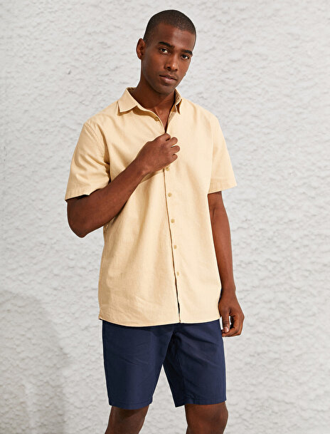 Koton Erkek Keten Karışım Chino Şort