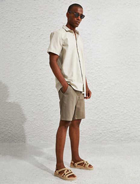 Koton Erkek Keten Karışım Chino Şort