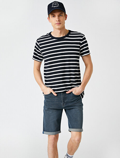 Koton Erkek Katlamalı Denim Şort