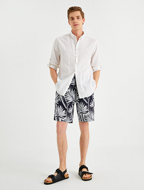 Koton Erkek Palmiye Baskılı Chino Şort