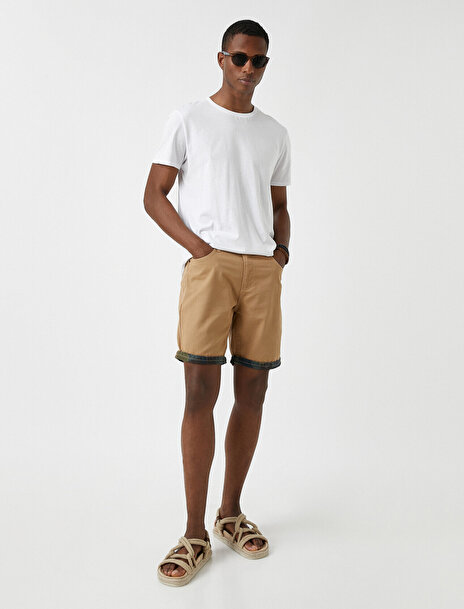 Koton Erkek İçi Kamuflajlı Gabardin Şort Koton Erkek İçi Kamuflajlı Gabardin Şort