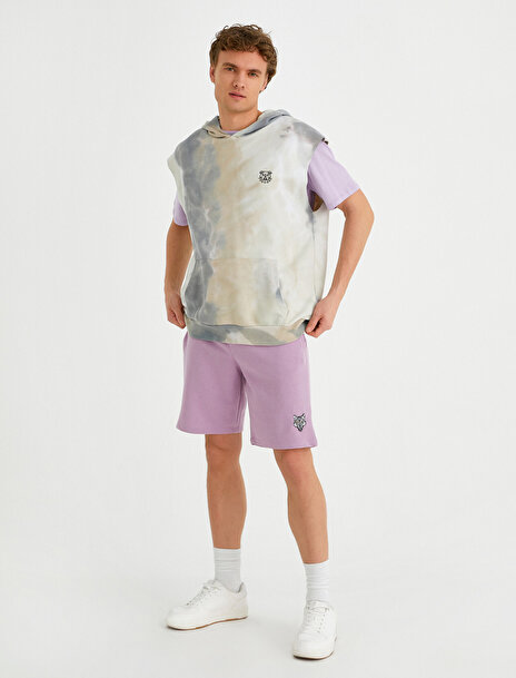 Koton Erkek Slim Fit Kurt İşlemeli Şort