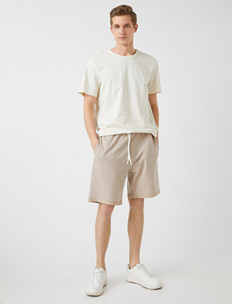 Koton Erkek Slim Fit Etiketli Şort Koton Erkek Slim Fit Etiketli Şort