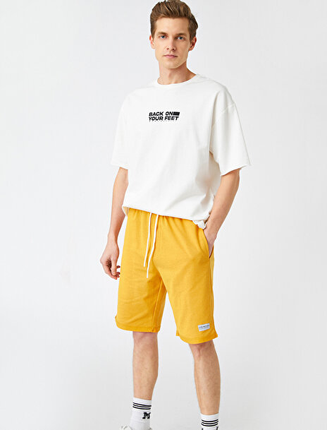 Koton Erkek Slim Fit Etiketli Şort Koton Erkek Slim Fit Etiketli Şort