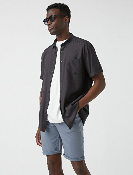 Koton Erkek Katlı Paça Gabardin Şort