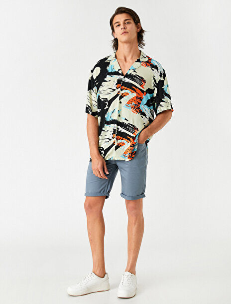 Koton Erkek Katlı Paça Gabardin Şort