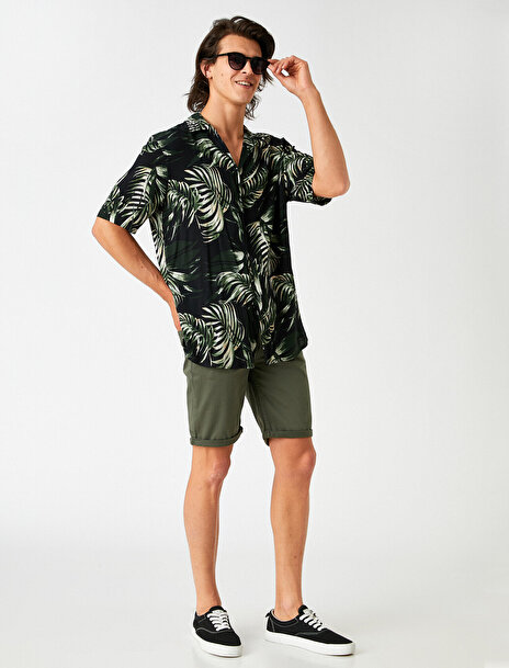 Koton Erkek Katlı Paça Gabardin Şort