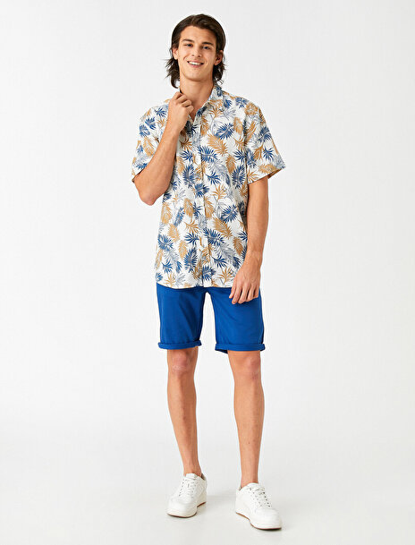 Koton Erkek Katlı Paça Gabardin Şort