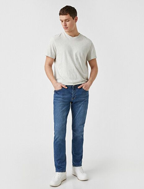 Koton Erkek Straight Fit Kot Pantolon - Mark Jean