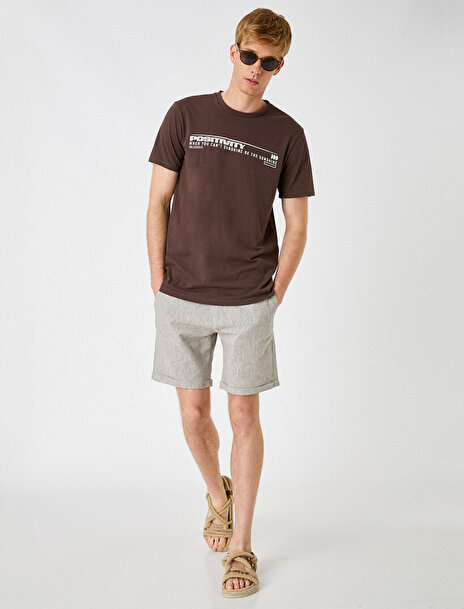 Koton Erkek Keten Karışım Chino Şort