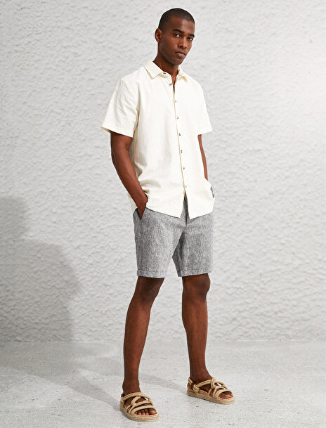 Koton Erkek Keten Karışım Chino Şort