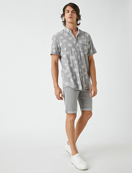 Koton Erkek Katlı Paça Kot Şort