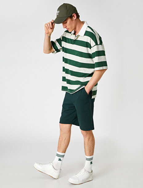 Koton Erkek Dokulu Bağcıklı Chino Şort