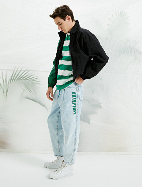 Koton Erkek Baskılı Loose Fit Jean Pantolon - Steve Jean