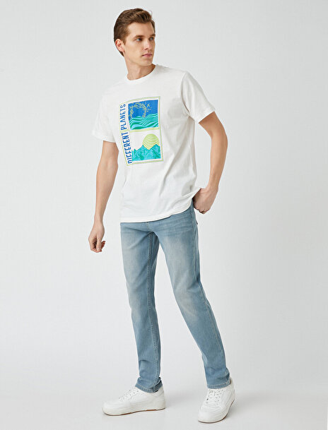 Koton Erkek Straight Fit Premium Kot Pantolon - Mark Jean