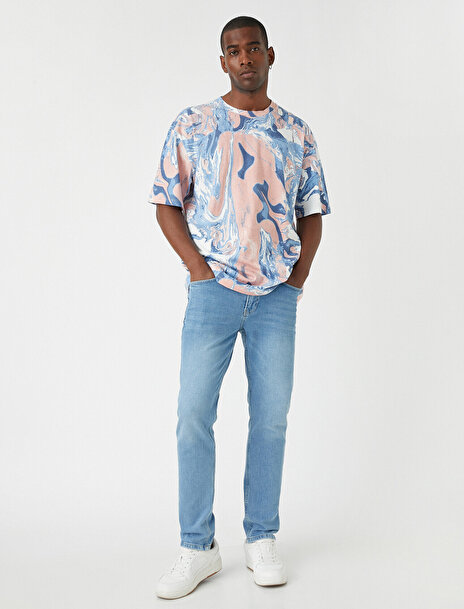 Koton Erkek Straight Fit Premium Kot Pantolon - Mark Jean