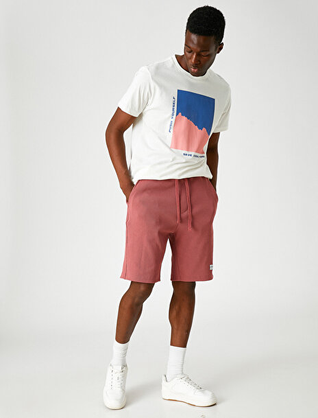 Koton Erkek Slim Fit Etiketli Şort Koton Erkek Slim Fit Etiketli Şort