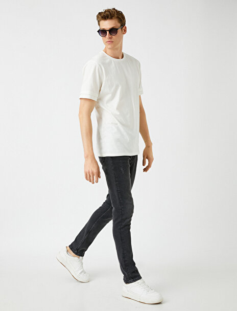 Koton Erkek Normal Bel Düz Kesim Dar Paça Kot Pantolon - Brad Jean