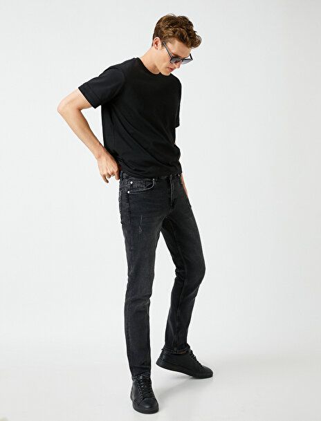 Koton Erkek Normal Bel Rahat Kesim Düz Paça Kot Pantolon - Mark Jean