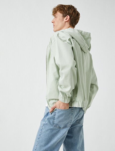 Koton Erkek Kapşonlu Kot Mont