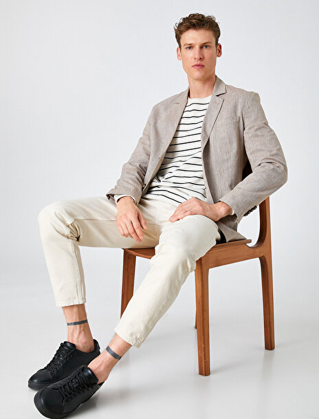 Koton Erkek Kırçıllı Blazer Ceket