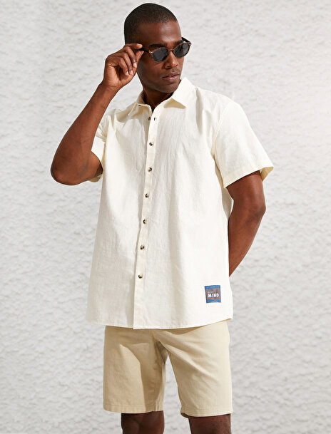 Koton Erkek Keten Karışım Kısa Kollu Gömlek Koton Erkek Keten Karışım Kısa Kollu Gömlek