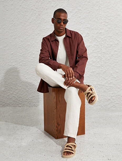 Koton Erkek Keten Karışım Basic Gömlek