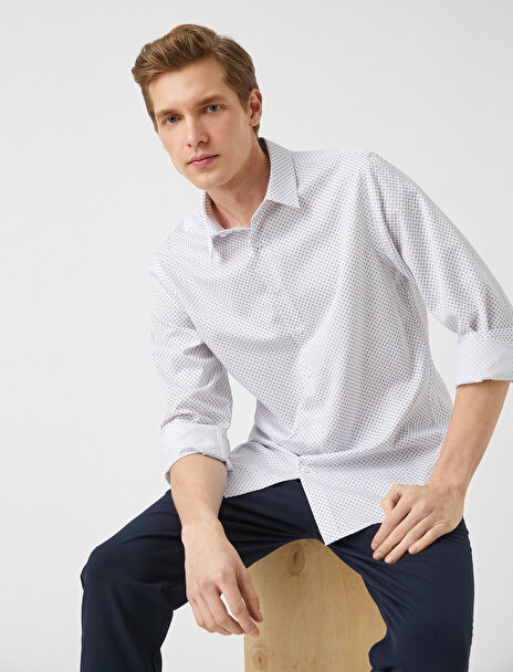 Koton Erkek Mikro Desenli Gömlek Koton Erkek Mikro Desenli Gömlek