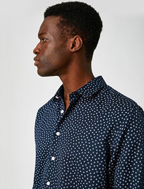 Koton Erkek Slim Fit Mikro Desenli Gömlek Koton Erkek Slim Fit Mikro Desenli Gömlek